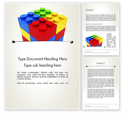 Plantilla de Word - bloques lego apilados | 12116 | PoweredTemplate.com