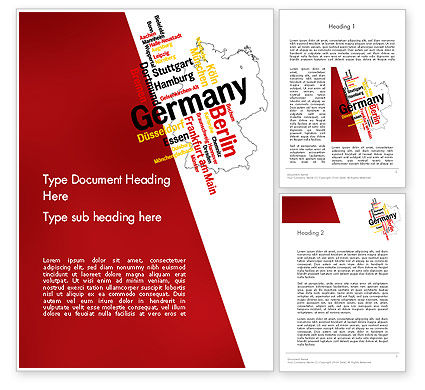 Plantilla de Word - alemania mapa y ciudades nube de palabras | 12177 ...