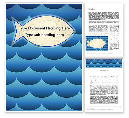 Fish Theme Background Word Template 12293 | PoweredTemplate.com