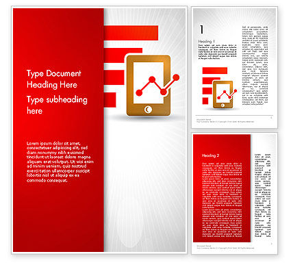 Line Chart on Touchpad Word Template 12586 | PoweredTemplate.com