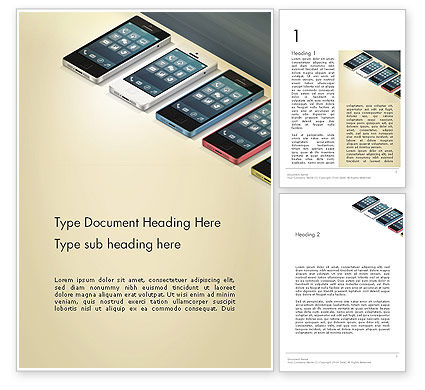 Plantilla de Word - smartphones de la serie | 12965 | PoweredTemplate.com