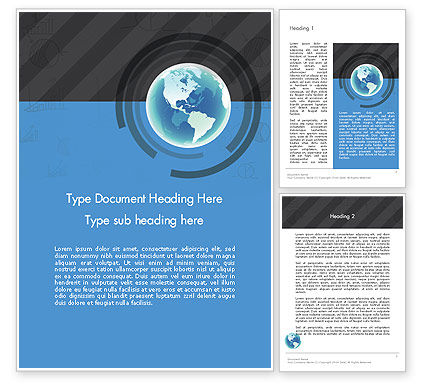 Plantilla de Word - globo tema con gráficos | 13022 | PoweredTemplate.com