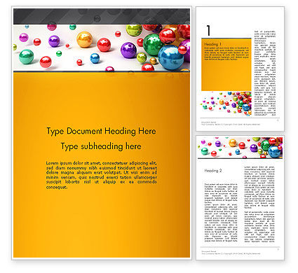 Shiny Colorful Balls Word Template 13101 | PoweredTemplate.com