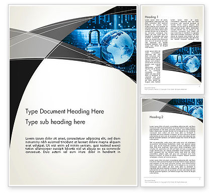 Cybersecurity Word Templates Design, Download now | PoweredTemplate.com
