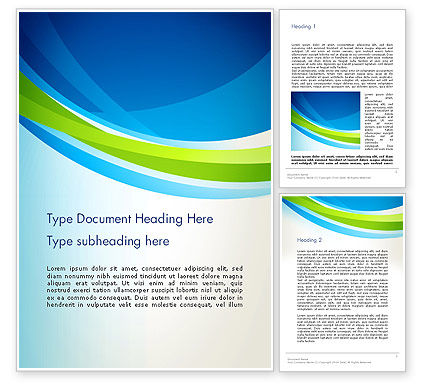 Green And Blue Curves Word Templates Diseño, Descargar ahora ...