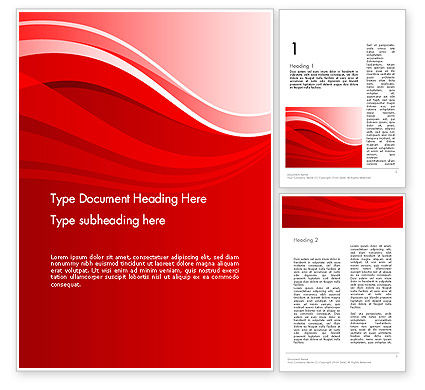 Curves on Red Word Template 13175 | PoweredTemplate.com