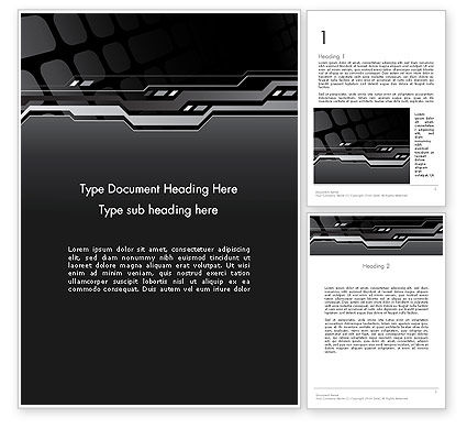 Black Tech Word Templates Design, Download now | PoweredTemplate.com