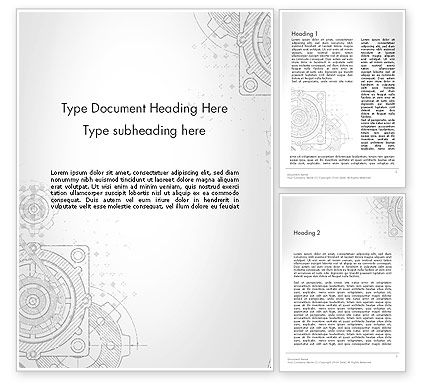 Machine Drawing Word Template 13250 | PoweredTemplate.com