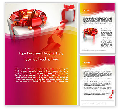 Gift Boxes with Red Bows Word Template 13284 | PoweredTemplate.com