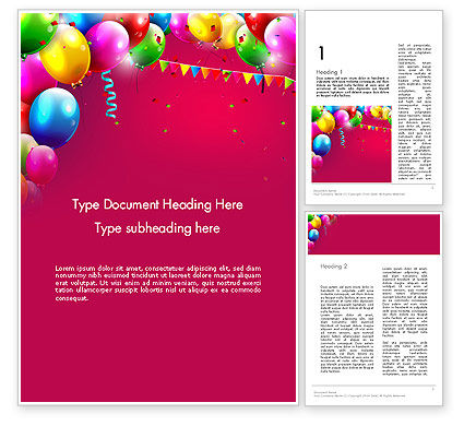 Happy Birthday Word Templates Design, Download now | PoweredTemplate.com