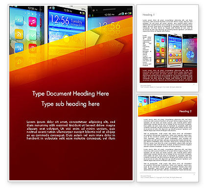 Plantilla de Word - interfaces de smartphone | 13598 | PoweredTemplate.com
