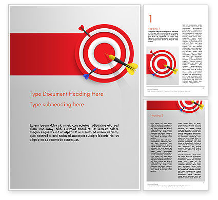 Red Bullseye Target Word Template 13690 | PoweredTemplate.com