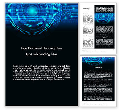 Digital Technology Abstract Word Template 13872 | PoweredTemplate.com