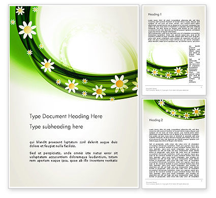 Spring Flowers Word Templates Design, Download now | PoweredTemplate.com