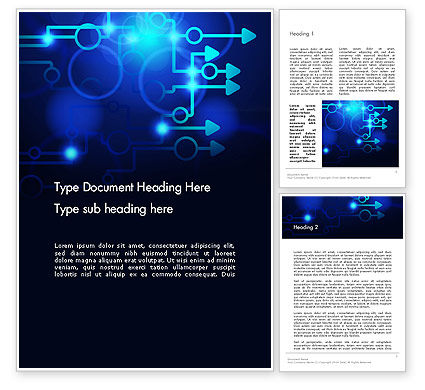 Modèle Word de techno bleue | 13950 | PoweredTemplate.com