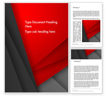 Plantilla de Word - capas de capas rojas y grises dobladas | 13971 ...