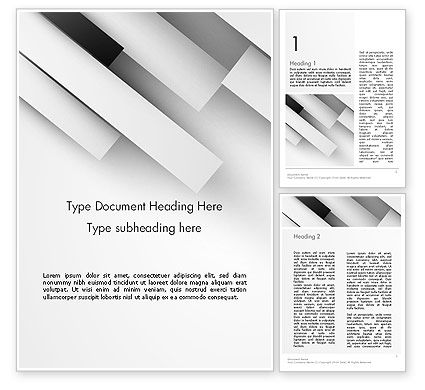 White Rectangular Strips Word Template 14001 | PoweredTemplate.com