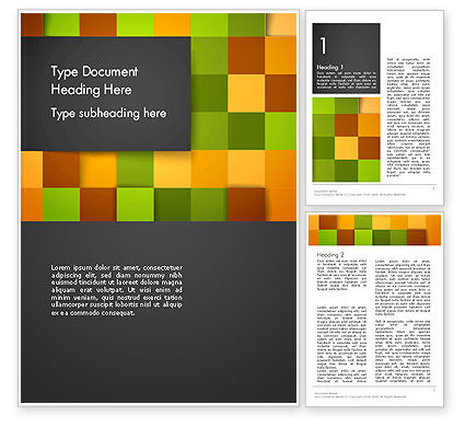 Colored Checkered Pattern Word Template 14016 | PoweredTemplate.com