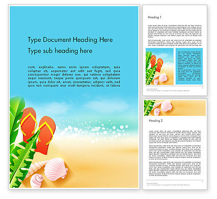 Beach Word Templates Design, Download now | PoweredTemplate.com