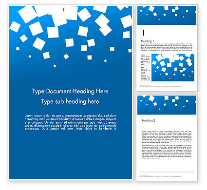 White Flat Squares on Blue Word Template 14237 | PoweredTemplate.com