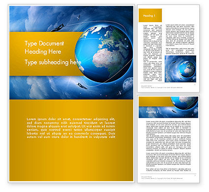 Geography Air Word Templates Design, Download now | PoweredTemplate.com