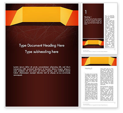 Plantilla de Word - banda en estilo origami | 14346 | PoweredTemplate.com