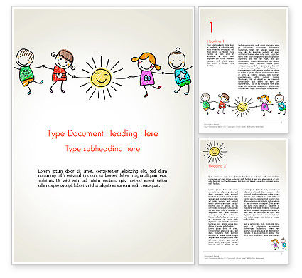 Children's Day Word Template 14363 | PoweredTemplate.com