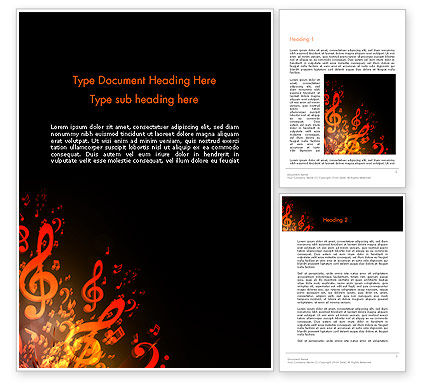 Music Explosion Word Template 14364 | PoweredTemplate.com