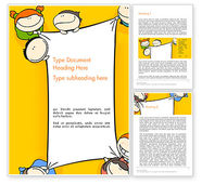 Cute Cartoon Kids Holding a Canvas Word Template 14380 ...