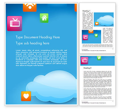 Hybrid Cloud Storage Word Template 14433 | PoweredTemplate.com