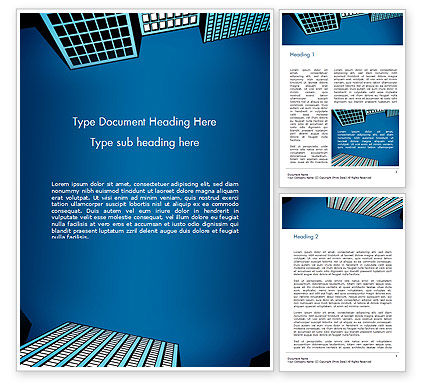 Plantilla de Word - rascacielos vista desde abajo | 14467 ...