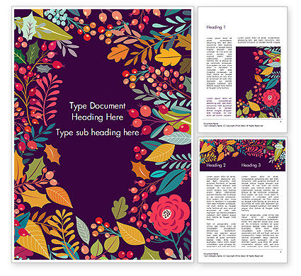 Floral Word Templates Design, Download now | PoweredTemplate.com