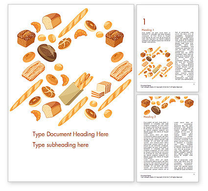 Bread Background Word Template 14663 | PoweredTemplate.com