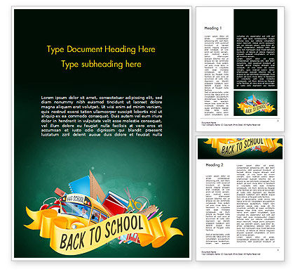 Back to School Theme Word Template 14751 | PoweredTemplate.com