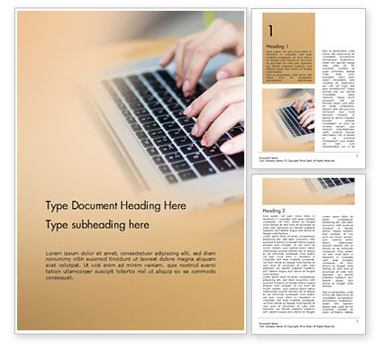 Female Hands Typing on Keyboard Word Template 14817 | PoweredTemplate.com