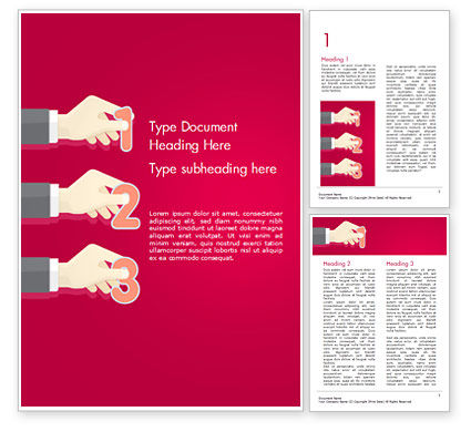 One Two and Three Numbers at Hands Word Template 14833 ...