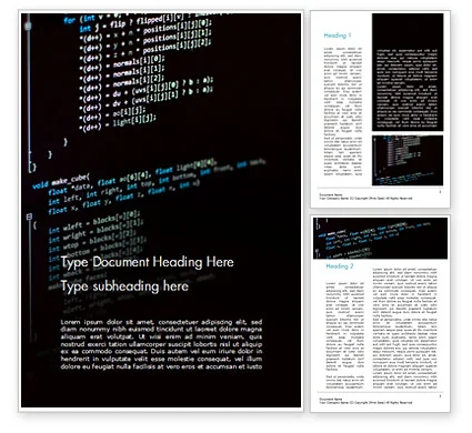 Programming Code on Computer Monitor Word Template 14863 ...