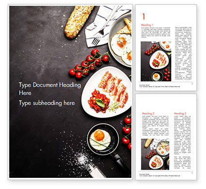 Cooking a Breakfast Word Template 14874 | PoweredTemplate.com