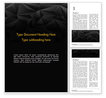 Dark Abstract Geometric Triangles Word Template 14991 | PoweredTemplate.com