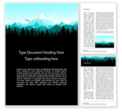 Mountain Forest Word Template 15031 | PoweredTemplate.com