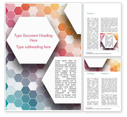 Abstract Colorful Honeycombs Word Template 15032 | PoweredTemplate.com