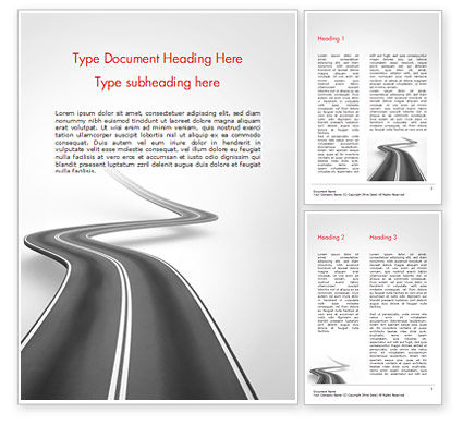 Uphill Winding Road Word Template 15043 | PoweredTemplate.com