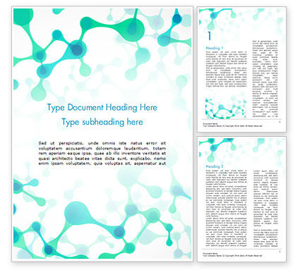 Abstract Green Molecular Structure Word Template 15058 ...