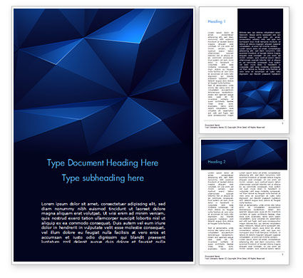 Blue Abstract Geometric Triangles Word Template 15133 | PoweredTemplate.com