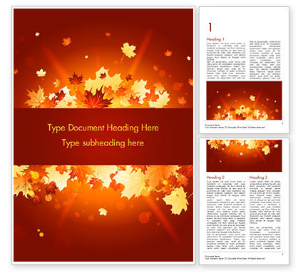Bright Sunny Autumn Word Template 15247 | PoweredTemplate.com