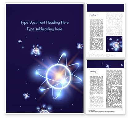 Shining Atom Model Word Template 15282 | PoweredTemplate.com