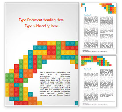 Colorful Lego Blocks Word Template 15301 | PoweredTemplate.com