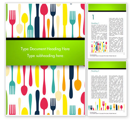 Cutlery Pattern Word Template 15348 | PoweredTemplate.com