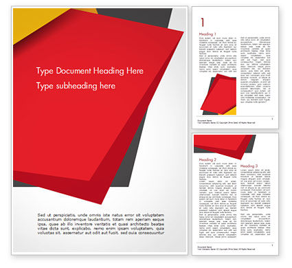 Geometric Black Red and Yellow Word Template 15430 | PoweredTemplate.com