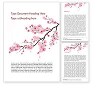 Sakura Word Template 15448 | PoweredTemplate.com